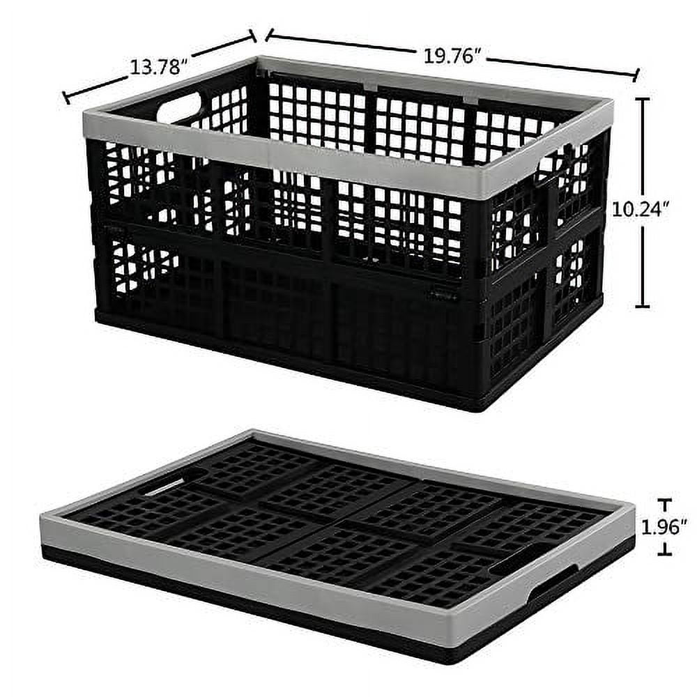 2-Pack 40 L Plastic Collapsible Storage Crates, Large Stackable Storage ...
