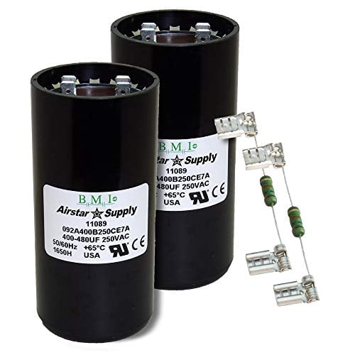 (2) Pack, 400-480 uF x 250 VAC - BMI/USA Start Capacitor ...