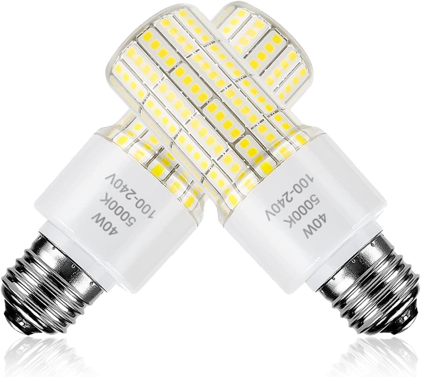 2 Pack 40W Led Light Bulb(300W Equivalent) 5000 Lumens 5000K Daylight ...