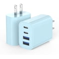 2 Pack 40W USB C Wall Charger,4-Ports Multiport PD Power Adapter & QC ...