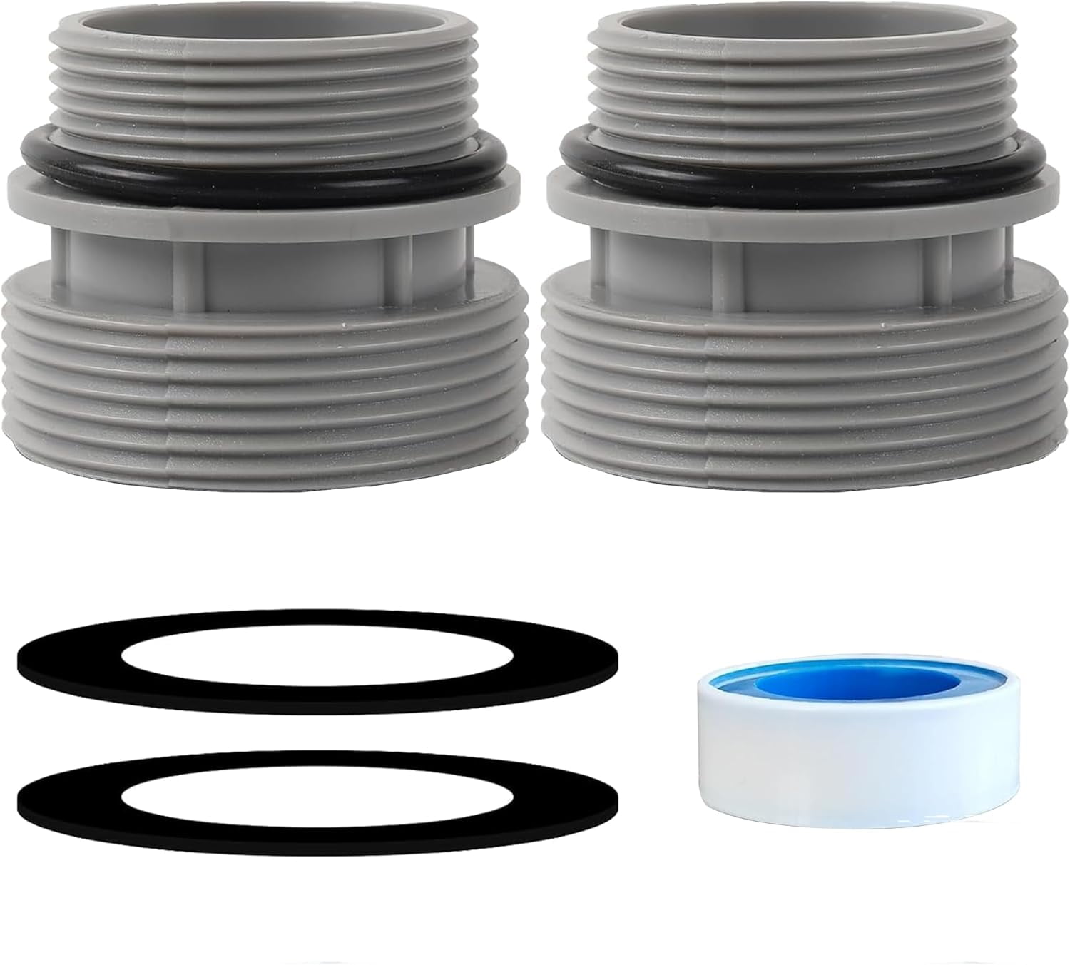 (2-Pack) 40mm to 1 1/2" Filter Hose Conversion Kit, Above Ground Pool ...