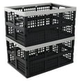 2-Pack 42 Liter Collapsible Milk Crate, Stackable Plastic Folding ...