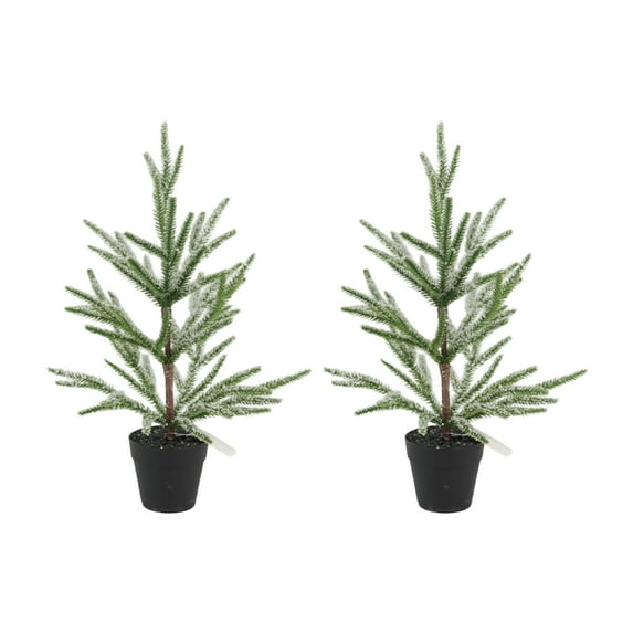 2 Pack 42Cm Norfolk Pine Christmas Trees, Indoor Outdoor Front Door Living Room Decor ...