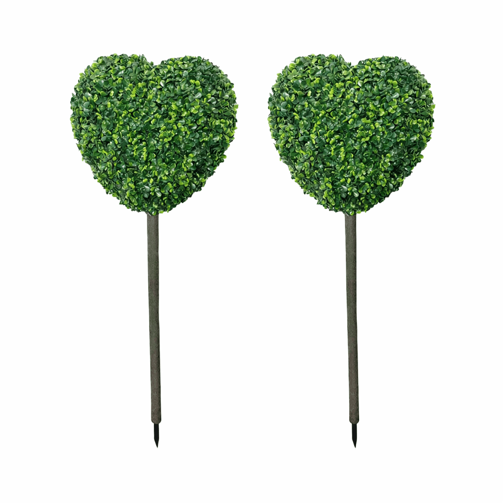 2 Pack 43.31Inch Valentines Artificial Boxwood Topiary Heart Trees ...