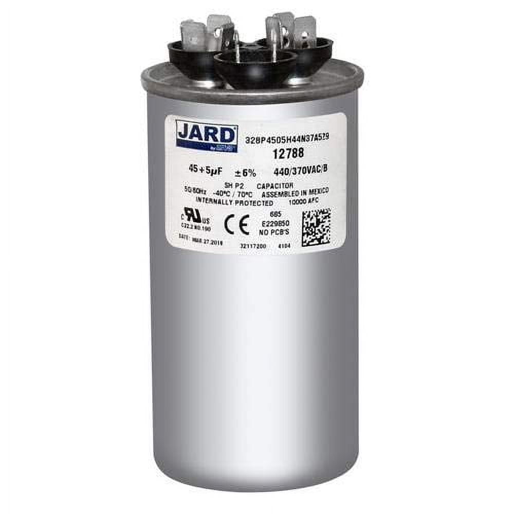 (2) Pack, 45 + 5 uF x 370 or 440 VAC - Jard # 12788 Round Dual Run ...