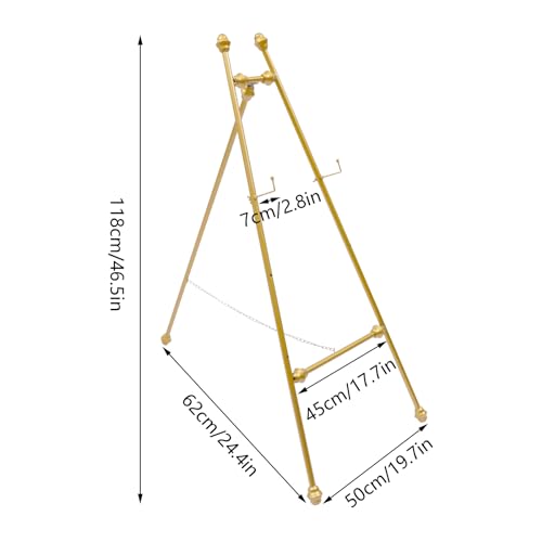 2 Pack 46.5 Inches Tall Metal Floor Easel Stand Adjustable Inclination ...