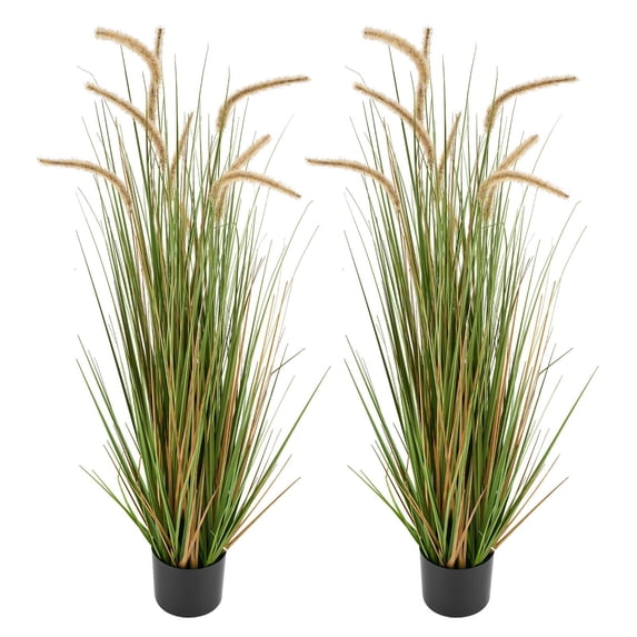 2 Pack 47 Inch Potted Artificial Horsetail Reed Grass, Premium PVC Fake ...