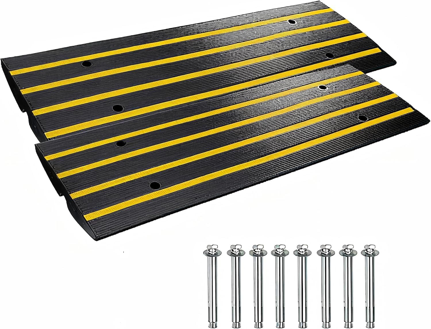 2 Pack 48" Car Driveway Rubber Curb Ramps, 33069 lbs Load Capacity, Low ...
