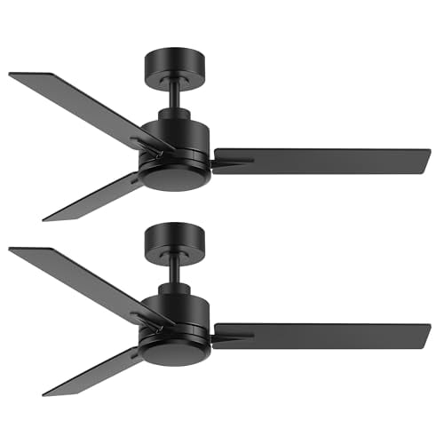 2 Pack 48 Inch Ceiling Fans without Light Remote Control, 6-Speed ...