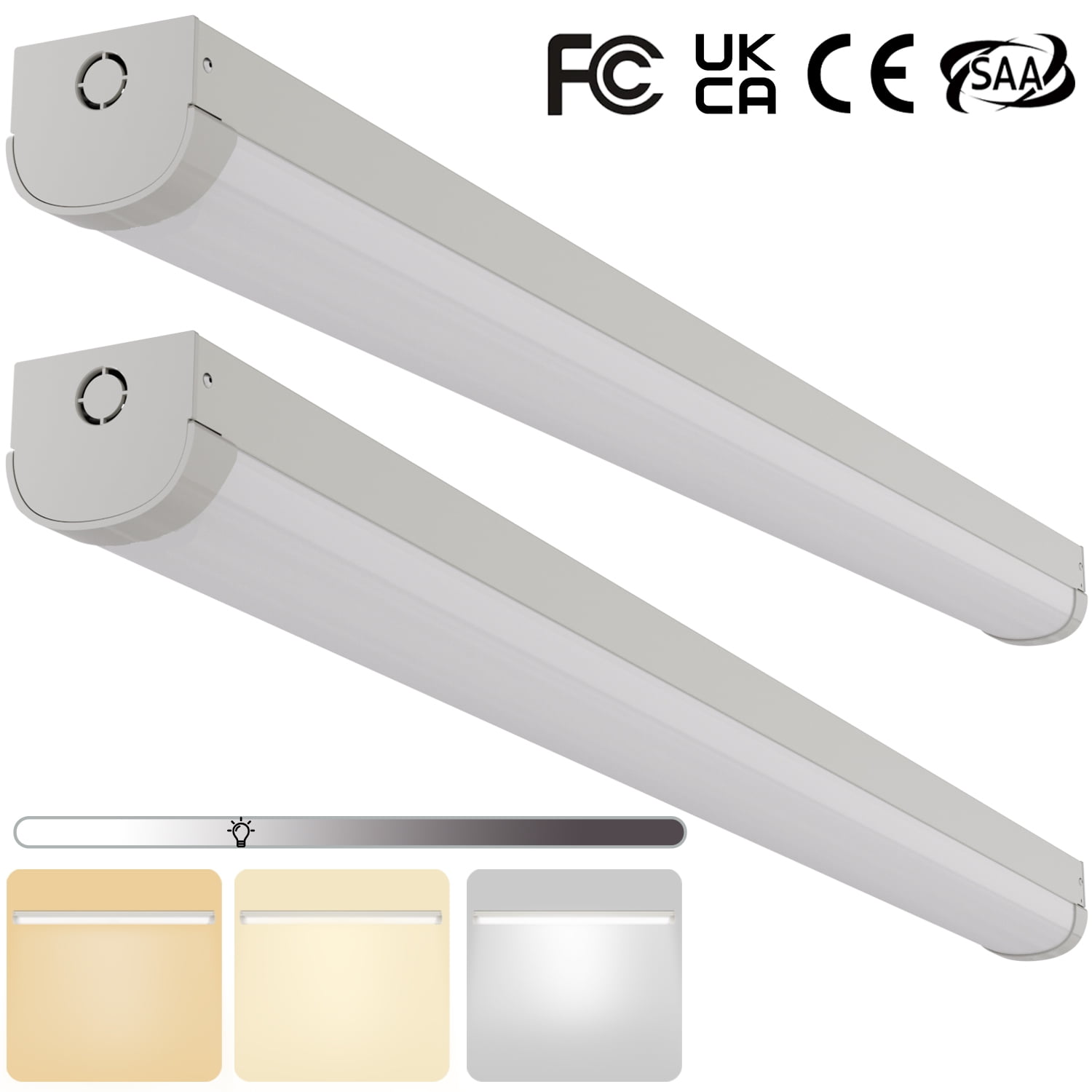 2 Pack 4FT LED Linear Strip 80W Stairwell Light Fixture, 8800lm 3000K ...