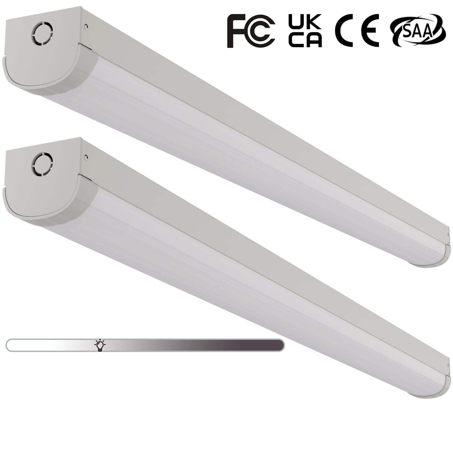 2 Pack 4FT LED Linear Strip 80W Stairwell Light Fixture, 8800lm, 5000K, IP20, SCR Dimmable 4 ...