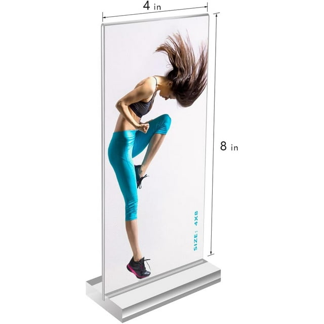 2 Pack -4X8 Picture Frame, Clear Acrylic Display,Sign Holder,Tabletop ...