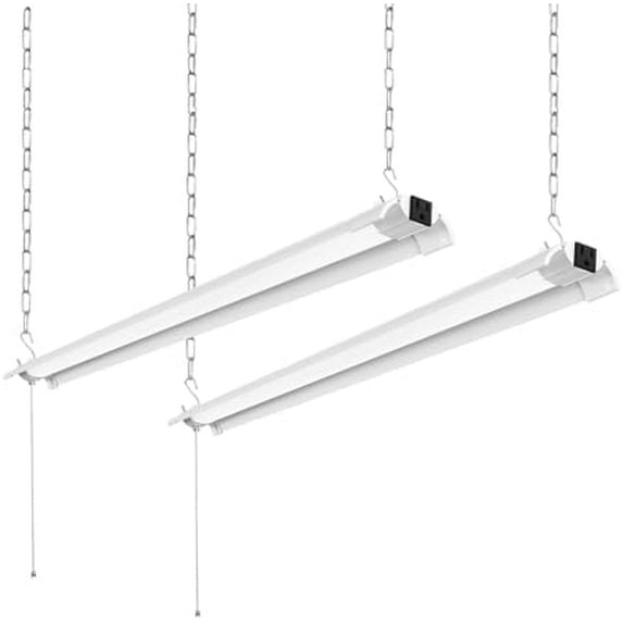 2-Pack 4ft LED Shop Light, 84W/7000LM/4000K Garage Hanging Lights with ...