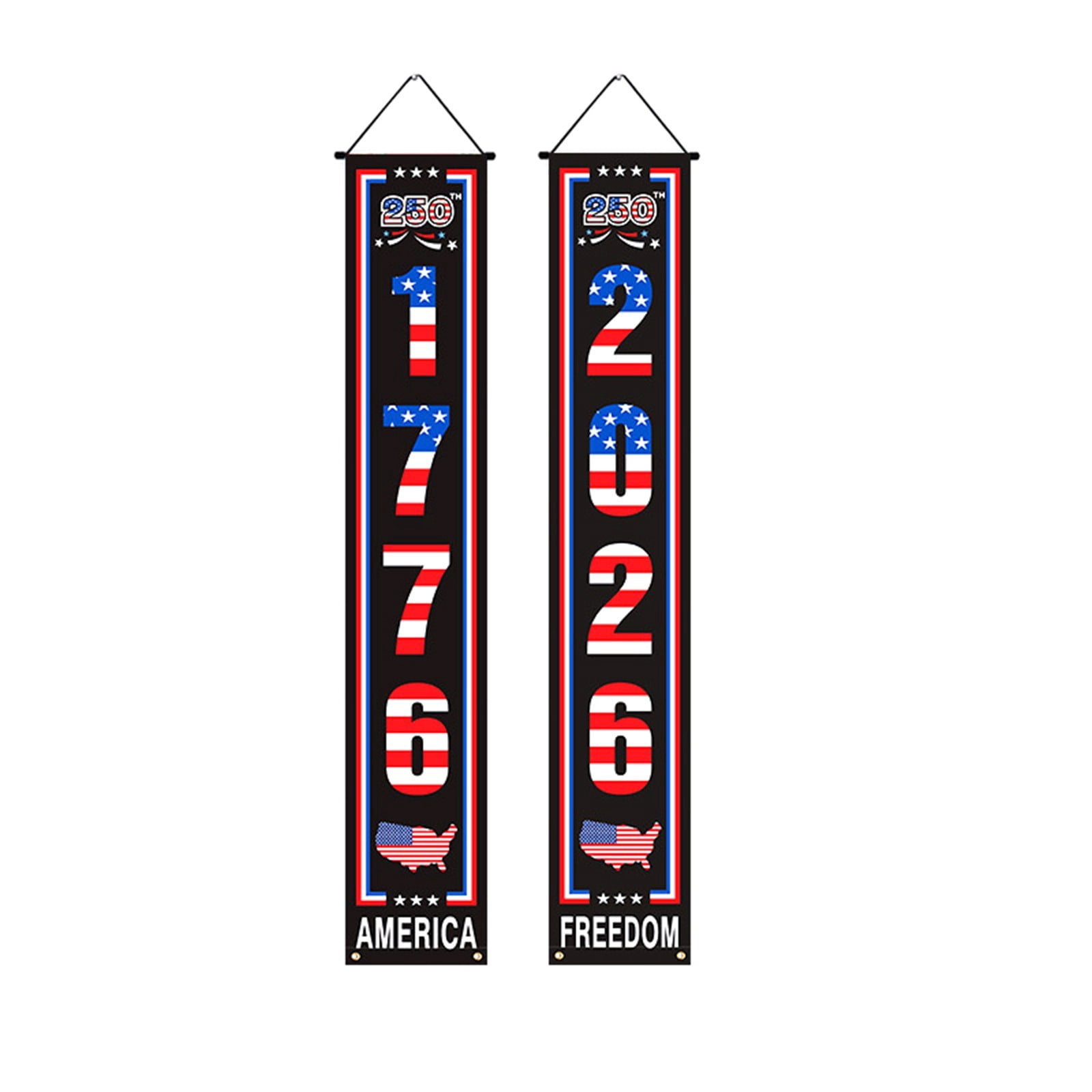 2 Pack 4th of July Hanging Decorations, American USA Flag Banners for ...