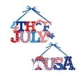 2 Pack 4th Of July Door Hanger Patriotic Decorations Red White Blue ...