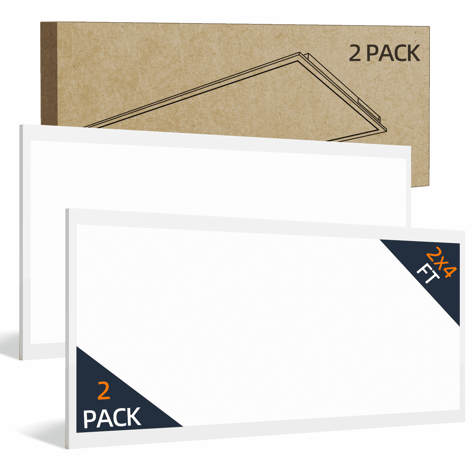 2 Pack 4x2 FT LED Flat Panel Light For Drop Ceiling, Bright Kitchen ...