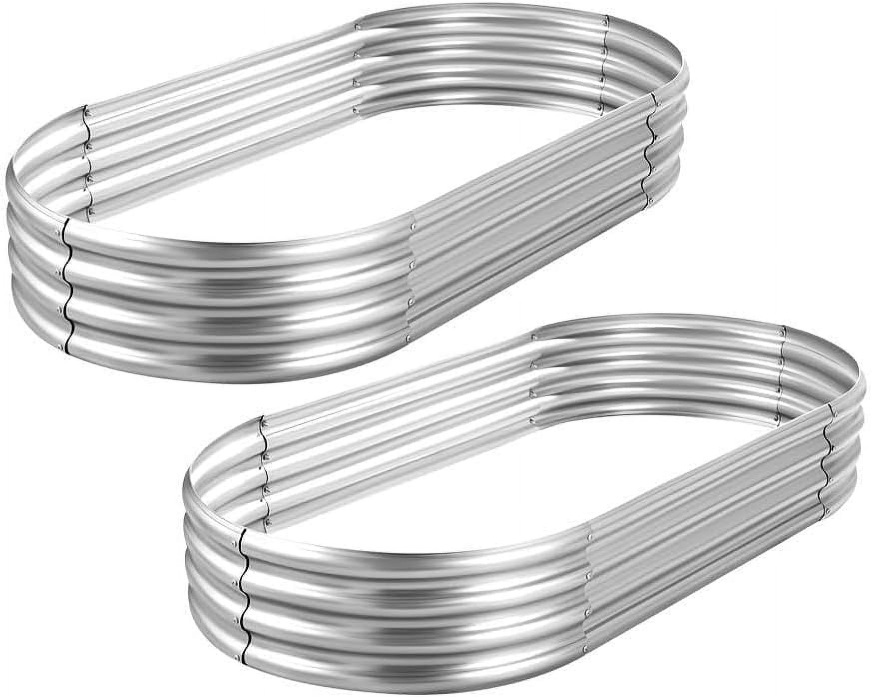 2 Pack 4x2x1ft Galvanized Raised Garden Bed Kit, Oval Large Metal ...