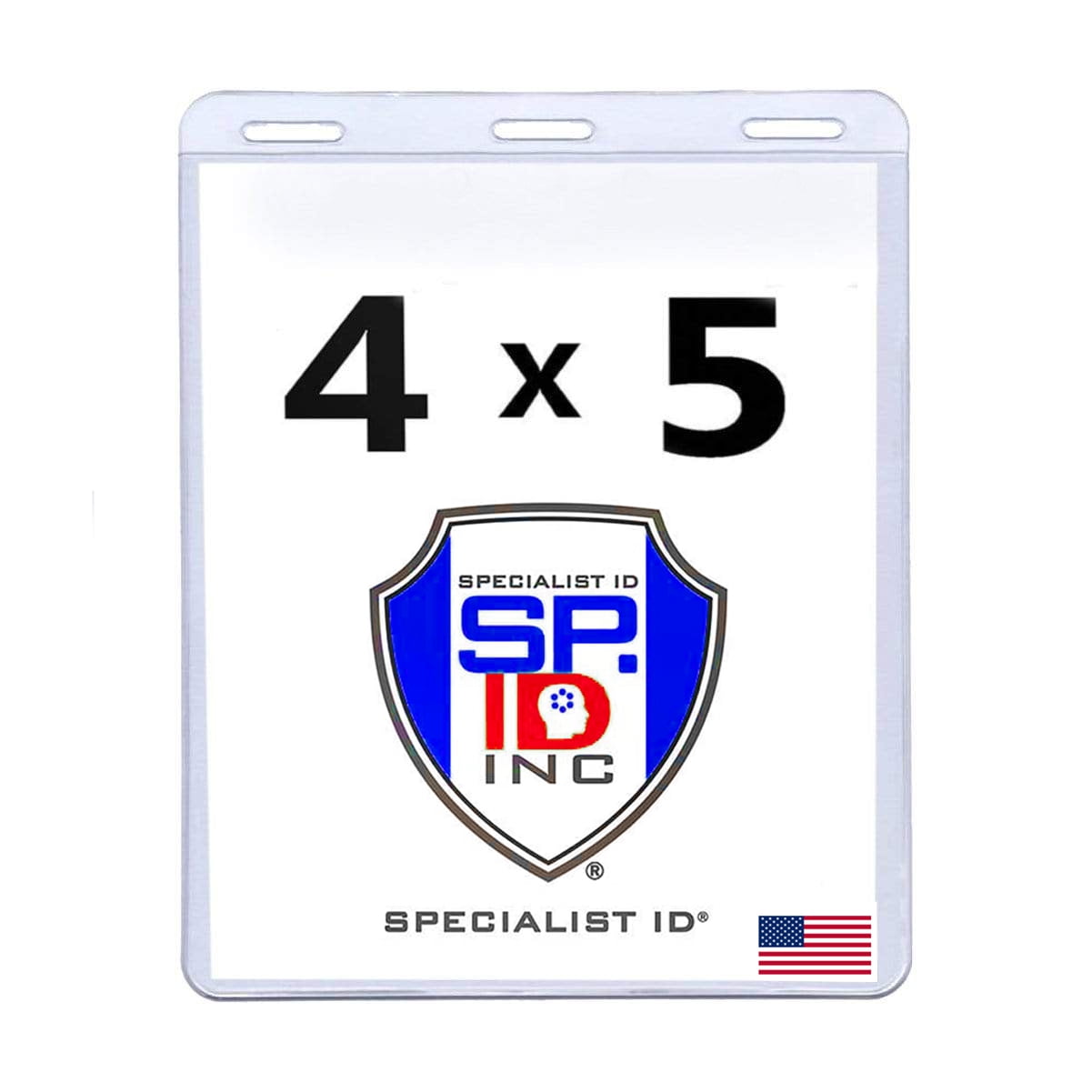 2 Pack - 4x5 Badge Holder Horizontal - USA Made - Clear Credential ...