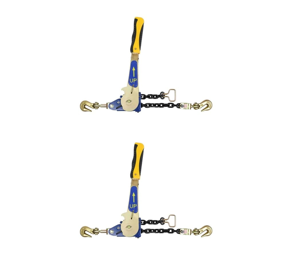 2 Pack 5/16"-3/8" Easy Ratchet Chain Binder with Grab Hooks & 5400 lbs ...