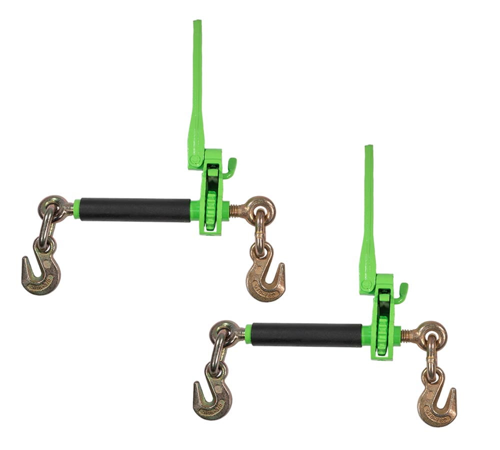 2 Pack 5/16" - 3/8" Hi-Viz Green Heavy Duty Folding Handle Ratchet Load ...