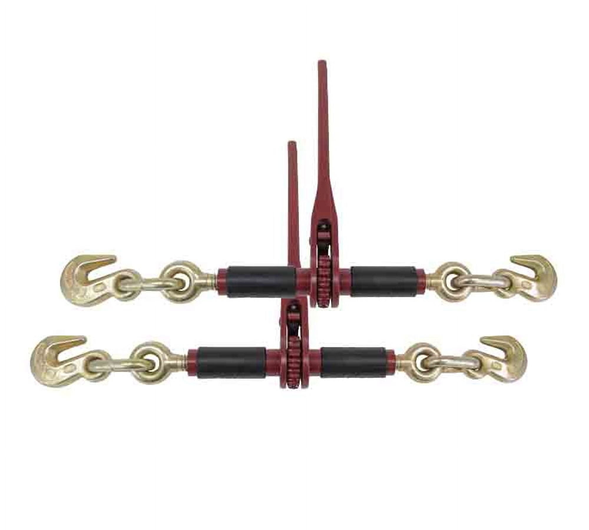 2 Pack 5/16" - 3/8" Ratchet Chain Binder w/Rubber Grips - 7100 lbs WLL ...