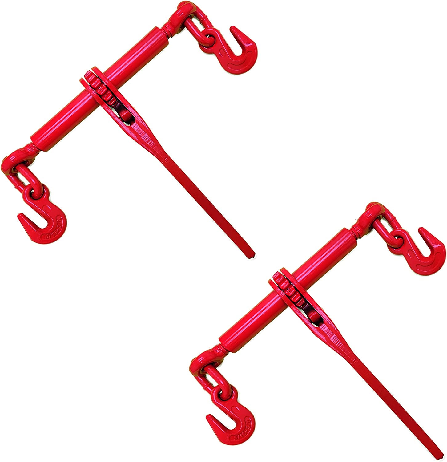 (2 Pack) 5/16 Inch X 3/8 Inch Heavy Duty Ratchet Load Binder with Grab ...