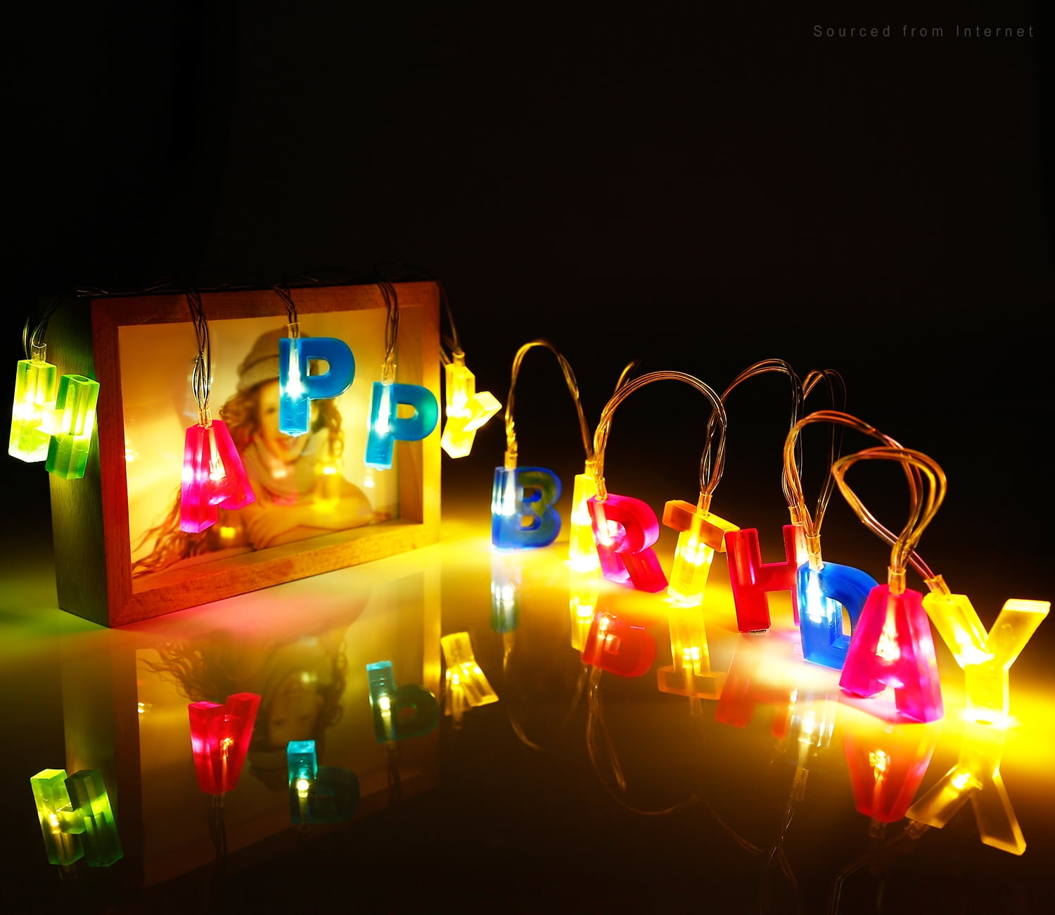 2 Pack 5.1ft LED Birthday Party String Lights, 13 LEDs Multicolor ...