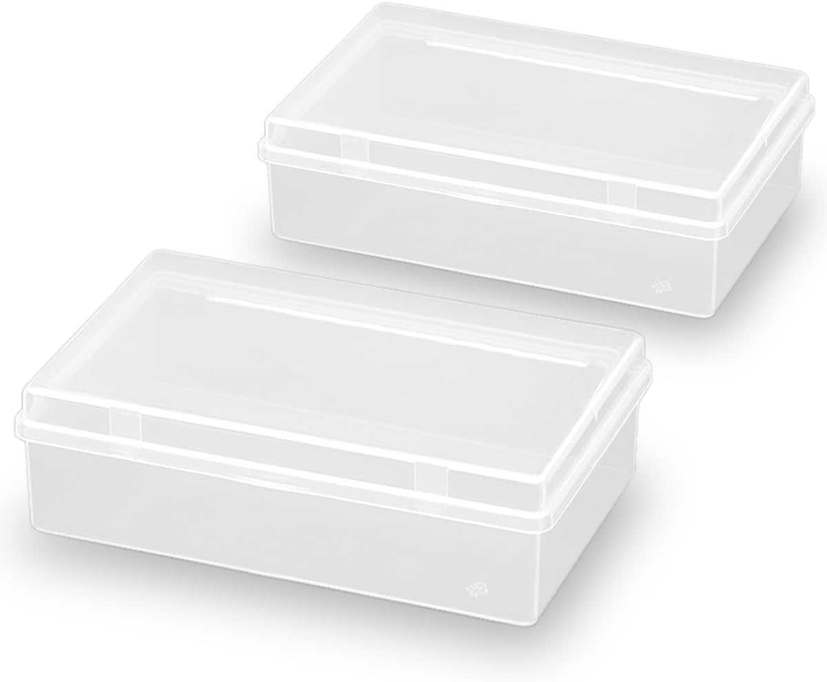 2 Pack 5.24x3.31x1.58 Inches Rectangular Clear Small Plastic Storage ...
