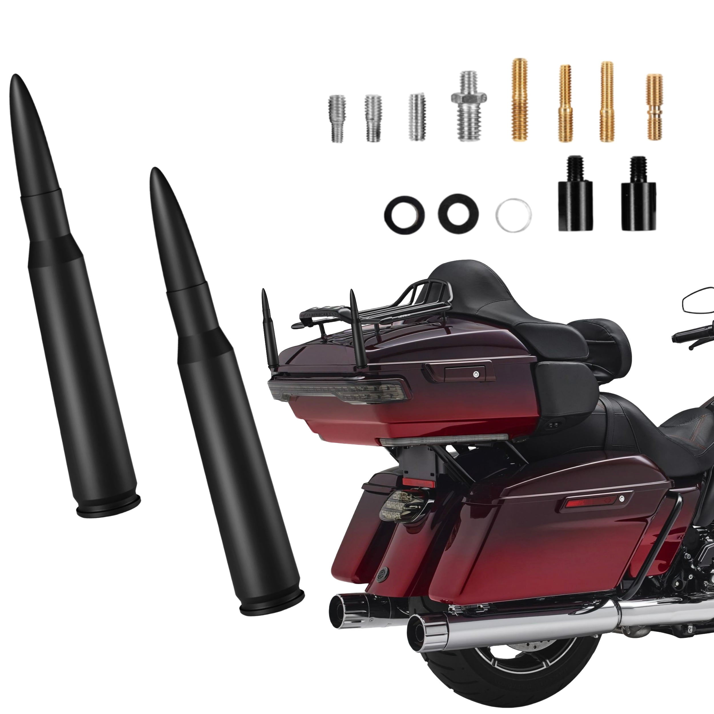 2 Pack 5.3" Short Antenna for 1998-2025 Harley Davidson Electra,Road ...