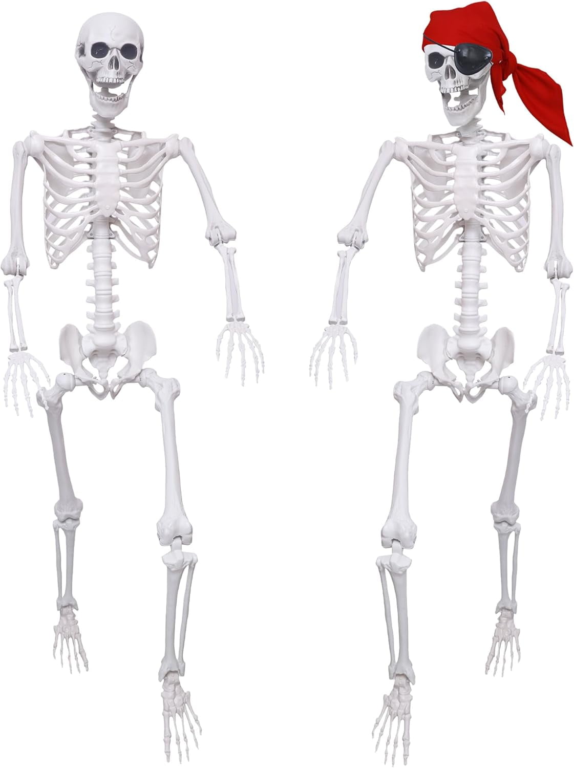 2 Pack 5.4Ft Halloween Skeletons Posable Skeletons Life Size Full Body ...