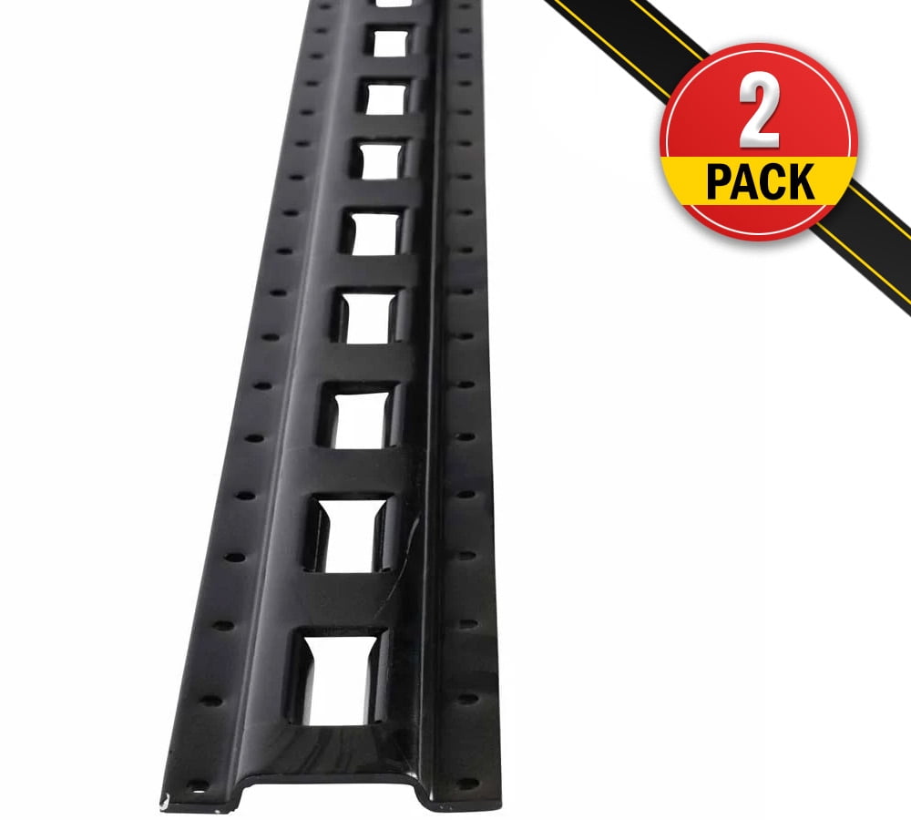(2 Pack) 5 Ft Bolt-On Vertical E Track Rail - Black Powder Coated E ...