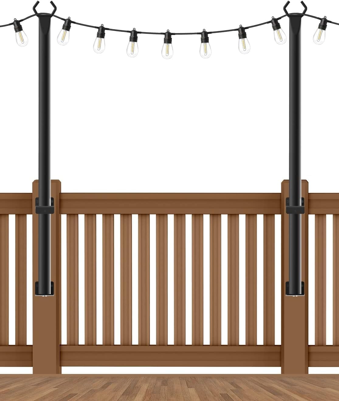 2 Pack 5 Ft String Light Poles, String Light Poles for Outside with ...
