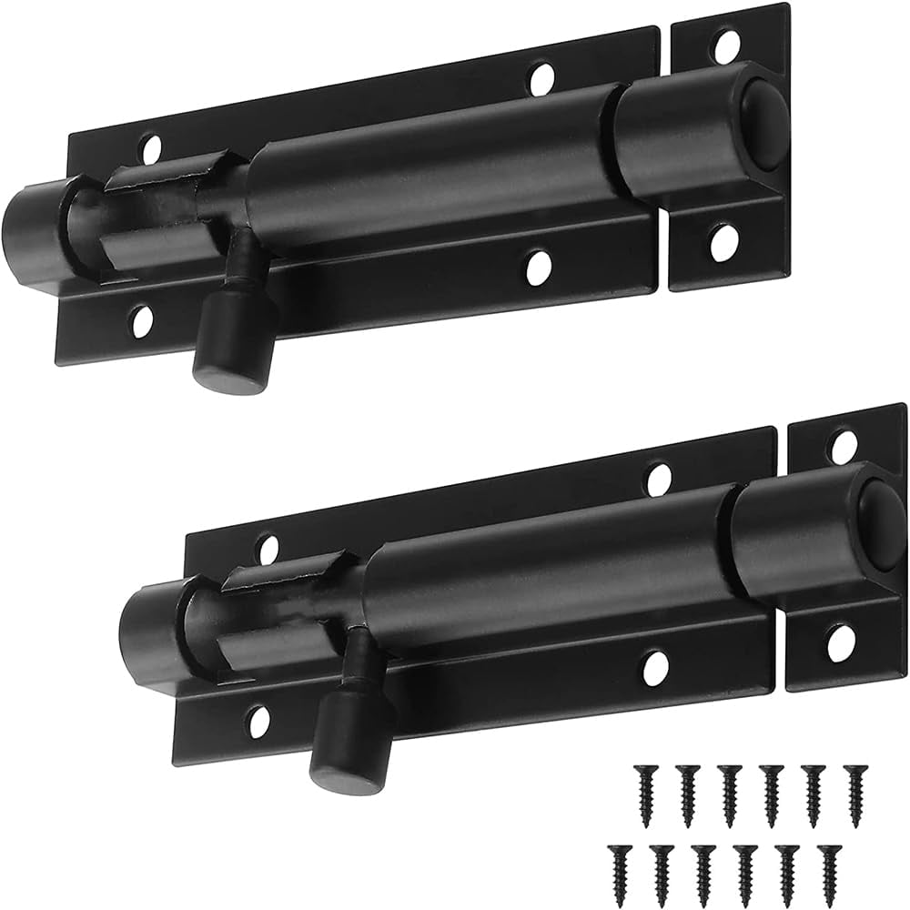 2 Pack 5 Inch Barrel Bolt Lock Heavy Duty, Slide Latch Lock, Security ...
