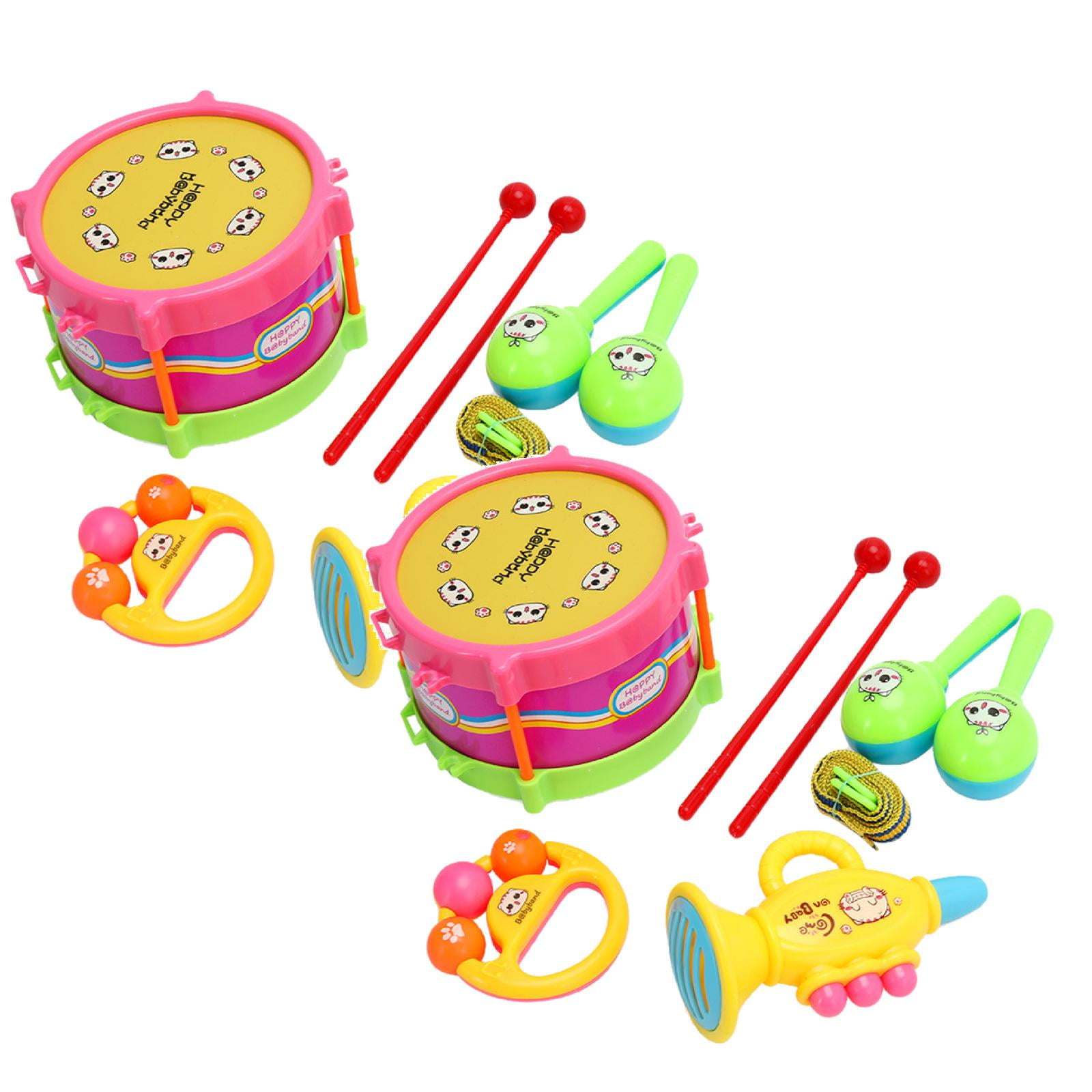 2 Pack 5 Piece Drum Set for Teens Baby Baby Xylophone Girl Light up Tambourines for Adults Gifts ...