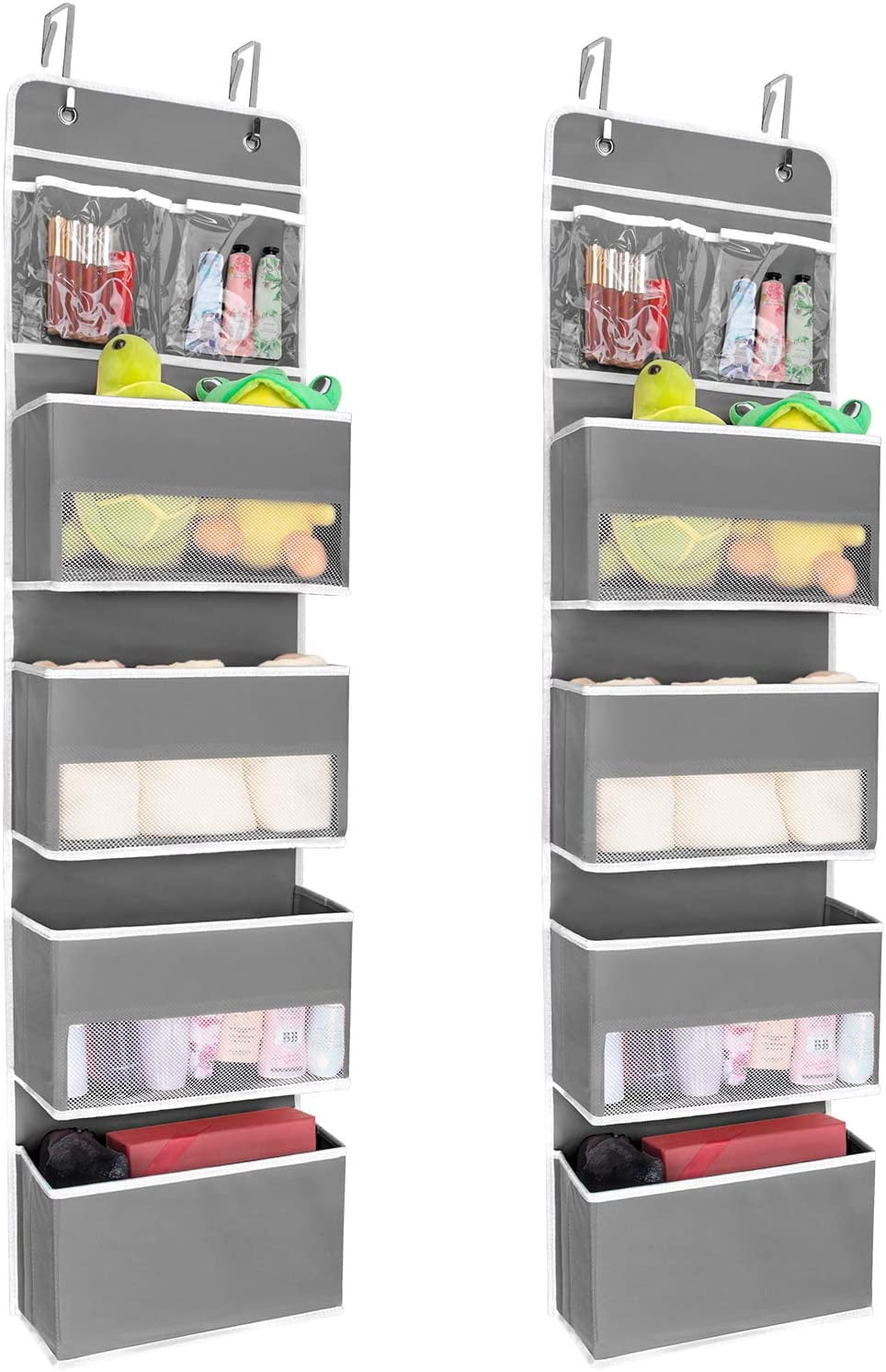 2 Pack 5-Shelf Over Door Hanging Organizer, Wall Mount Storage For ...