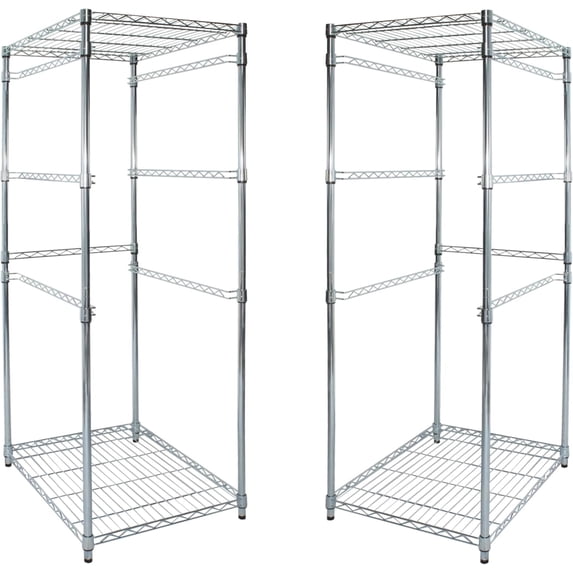 2 Pack 5-Tier Steel Tote Rack - Maximize Space, Declutter, Organization ...