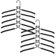 2 Pack 5 in 1 Multi Layer Hangers Non-Slip Foam Padded Heavy Duty Thick ...