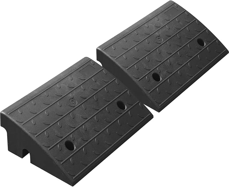 2 Pack 5" inch Rise Driveway Curb Ramps, 17"(L) x 11"(W) x 5"(H) Loading Ramps for Car, Pickup ...