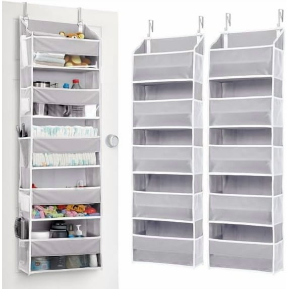 2 Pack 5-tier Over the Door Organizer Light Gray - Walmart.com