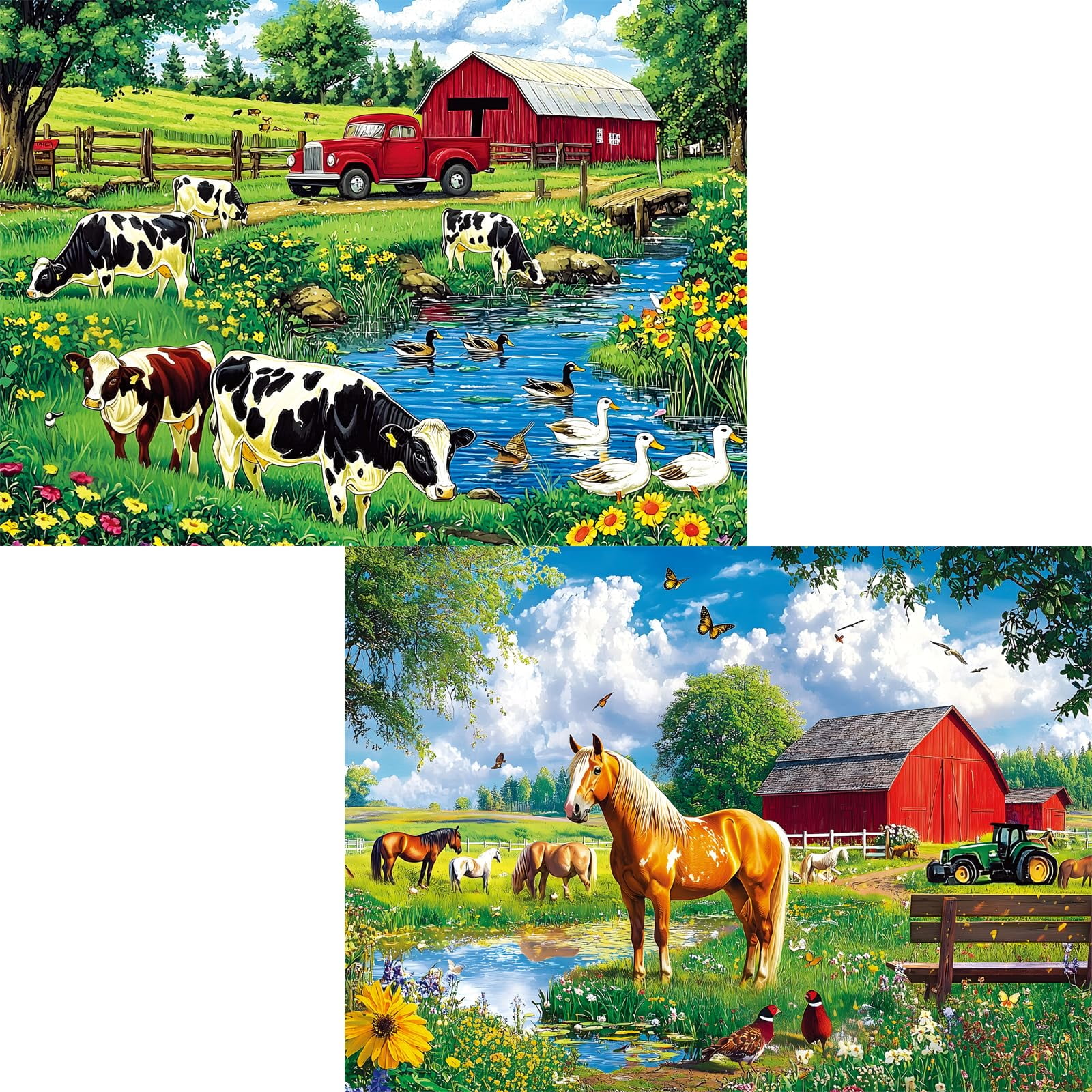 2 Pack 500 Pieces STF9 for Adults-Country Life for Adults Kids Elderly ...