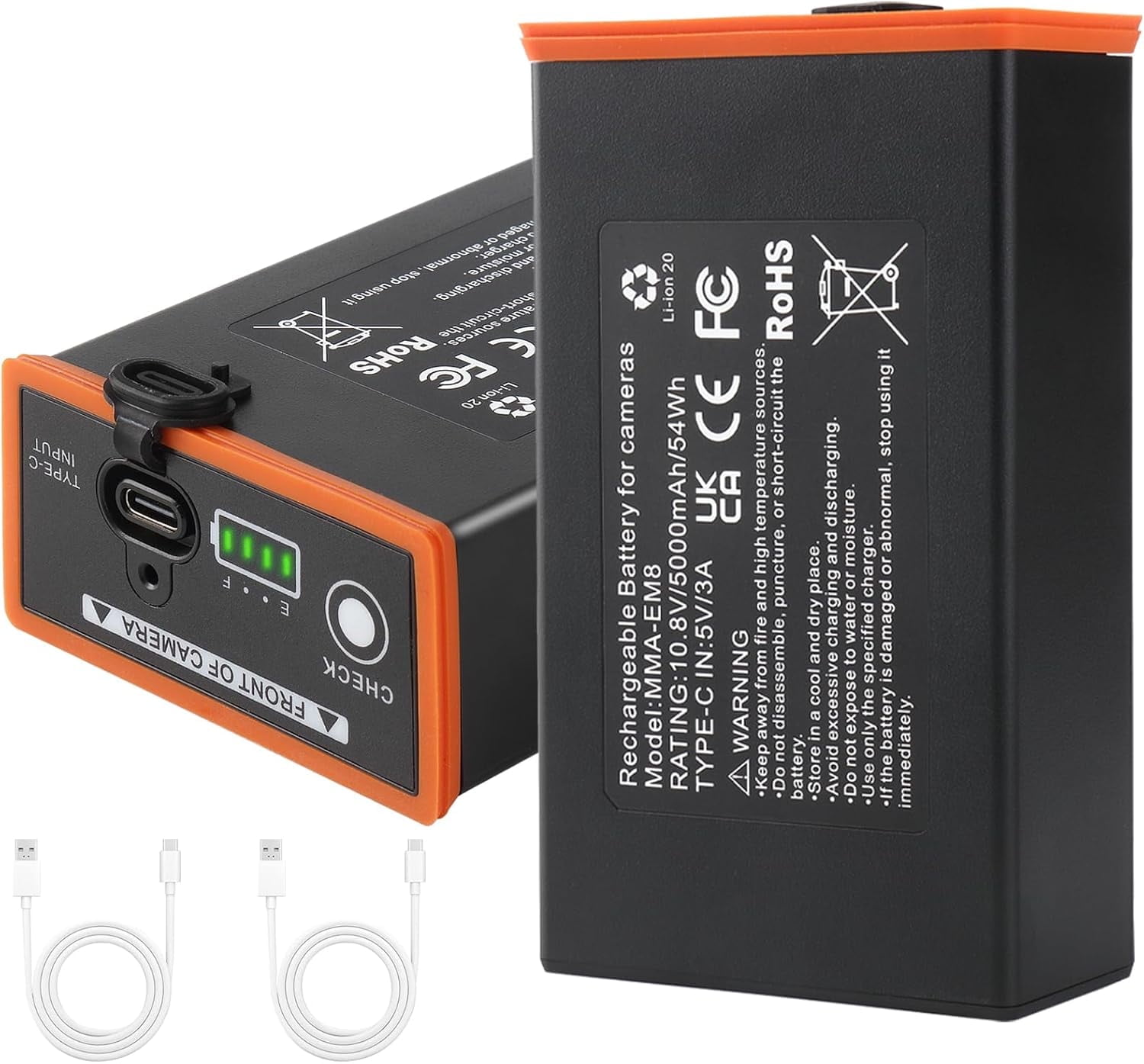 2-Pack 5000mAh Replacement Battery Compatible with Moultrie Cellular ...
