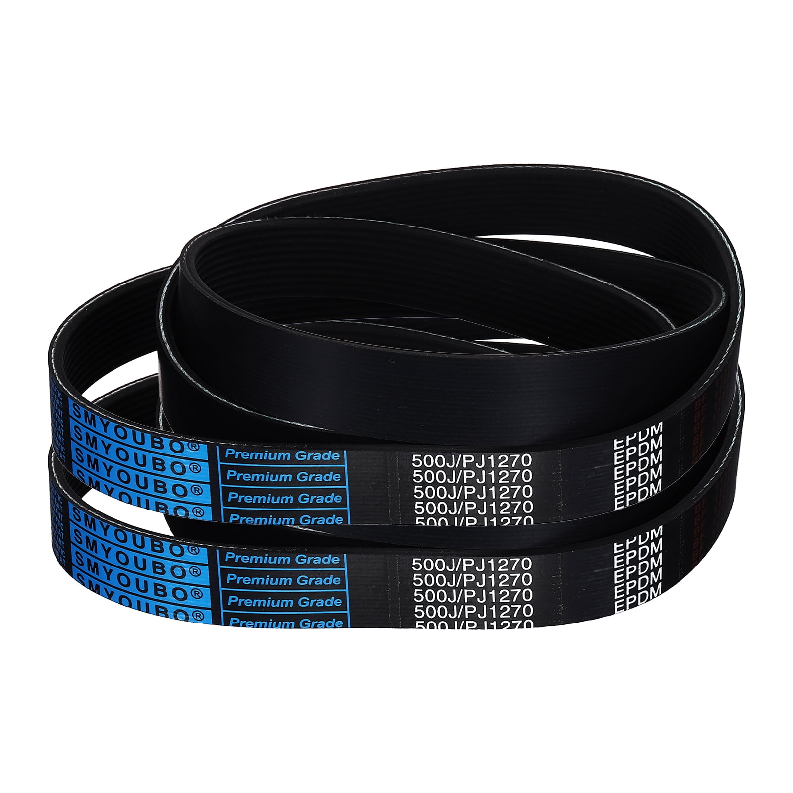 2 Pack 500J10 PJ V-Ribbed Belt 10 Ribs 50" Length x 0.92" Width x 0.14 ...