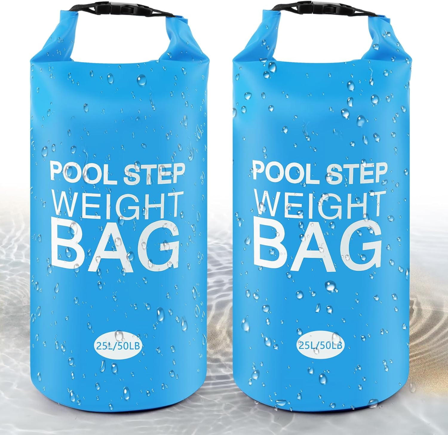 2 Pack 50LB Universal Pool Step Weights 250D PVC Waterproof Swimming ...