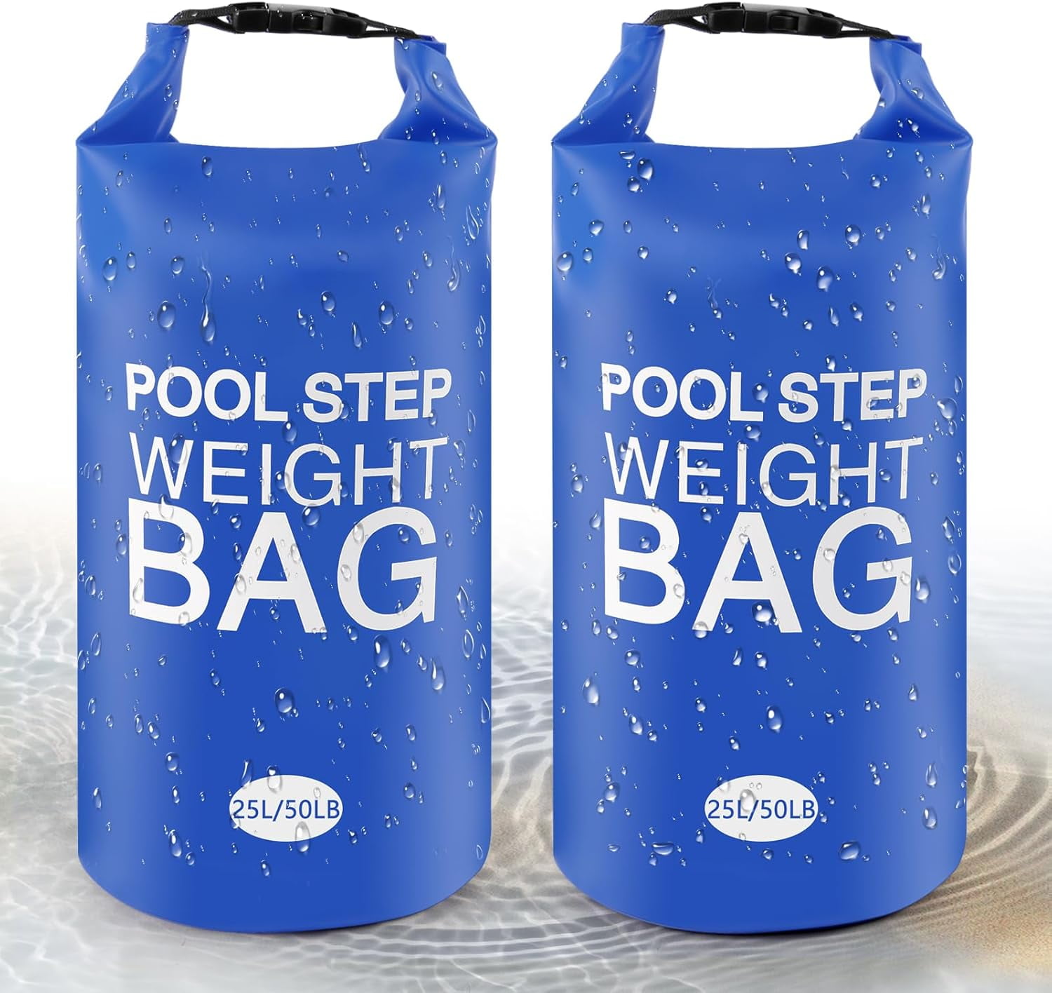 2 Pack 50LB Universal Pool Step Weights 250D PVC Waterproof Swimming ...