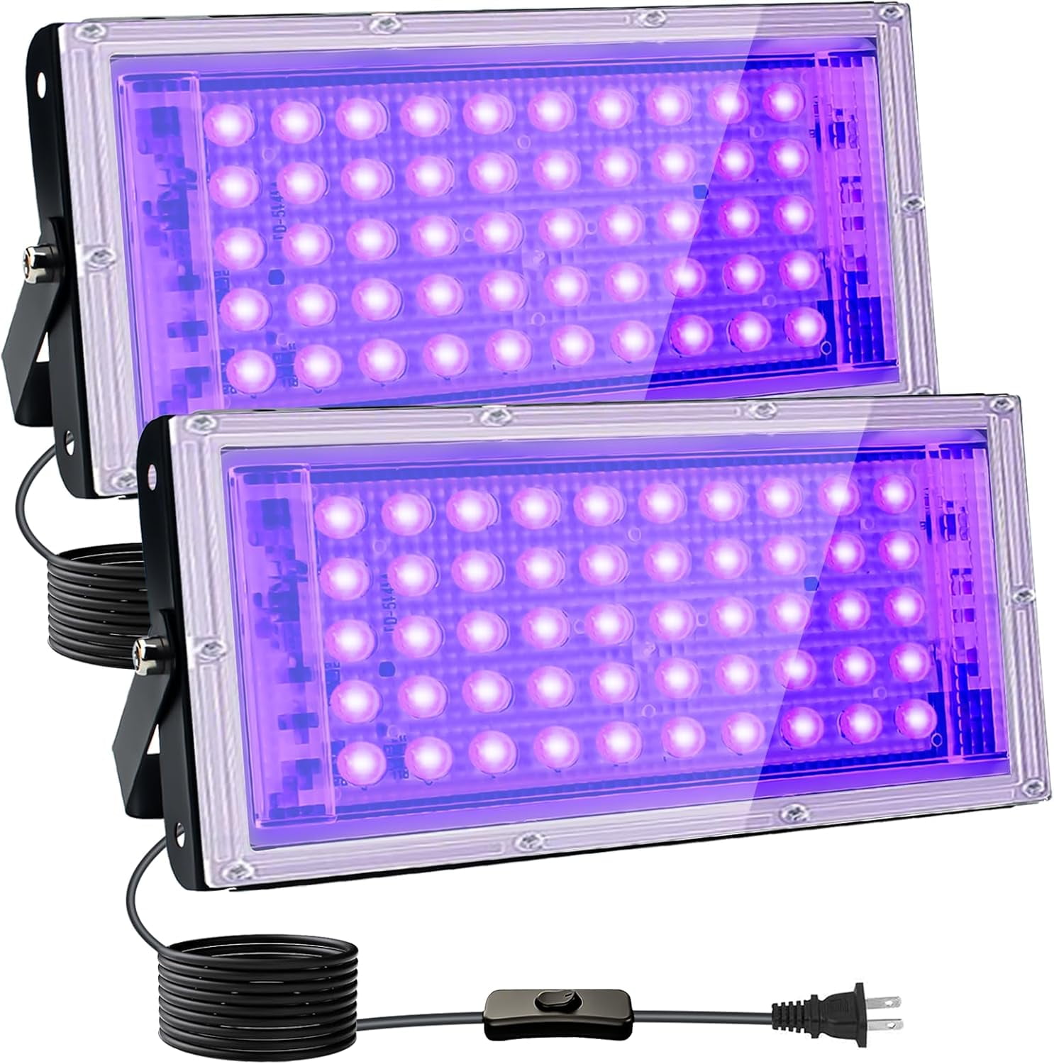2 Pack 50W Black Lights, Blacklight Flood Light with Plug and Switch ...