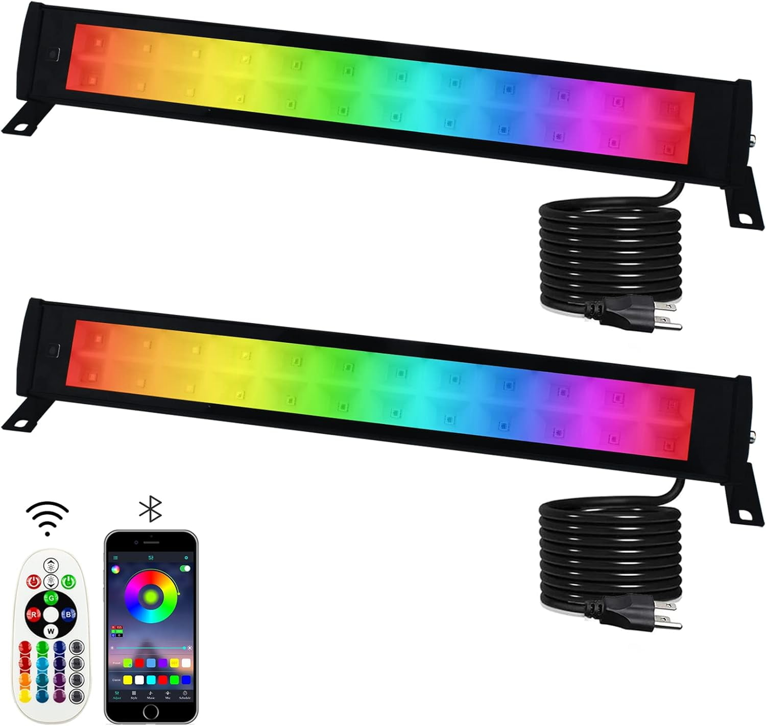 2 Pack 50W RGB Wall Washer Light, Stage Wash Light Bar, RGB Light Bar ...