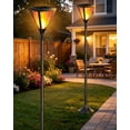 2 Pack 54" Solar Flame Post Lights, Flickering Lamp Lights Outdoor ...