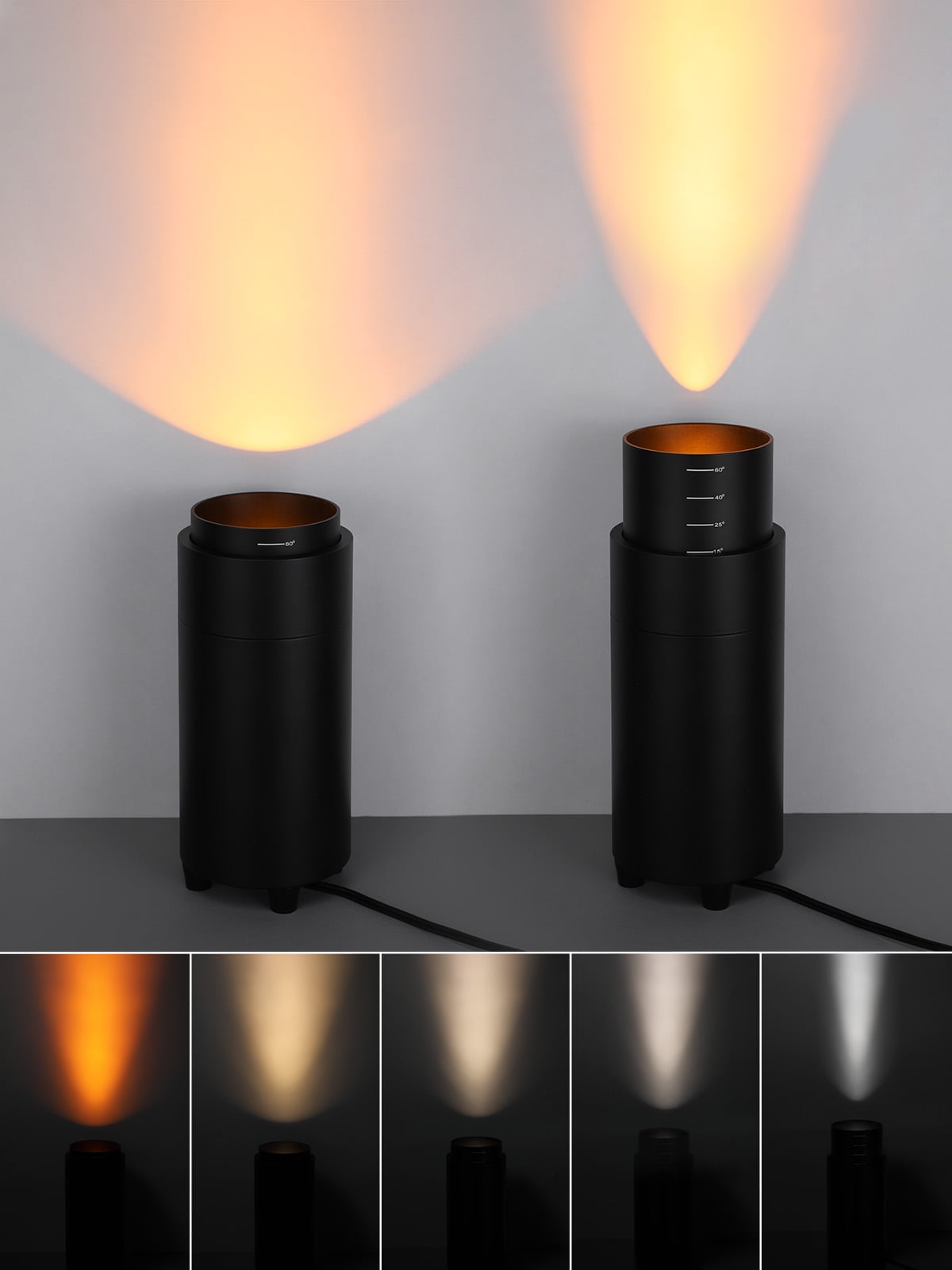 2 Pack 5CCT Indoor Spotlight, Uplighting Indoor Floor Can Light for ...