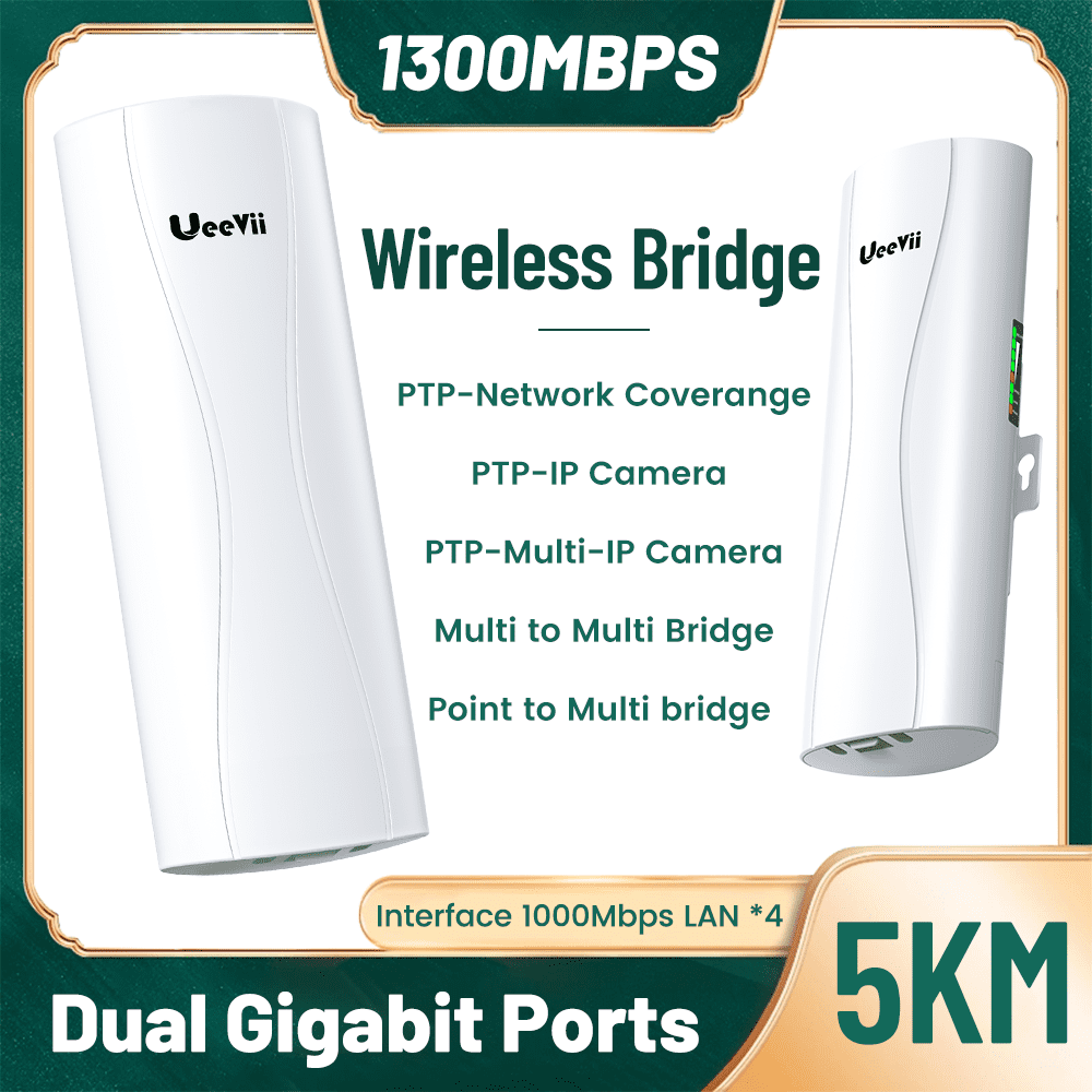 2-Pack 5GHz Long Range Outdoor WiFi Extender Router WiFi Bridge 5KM ...