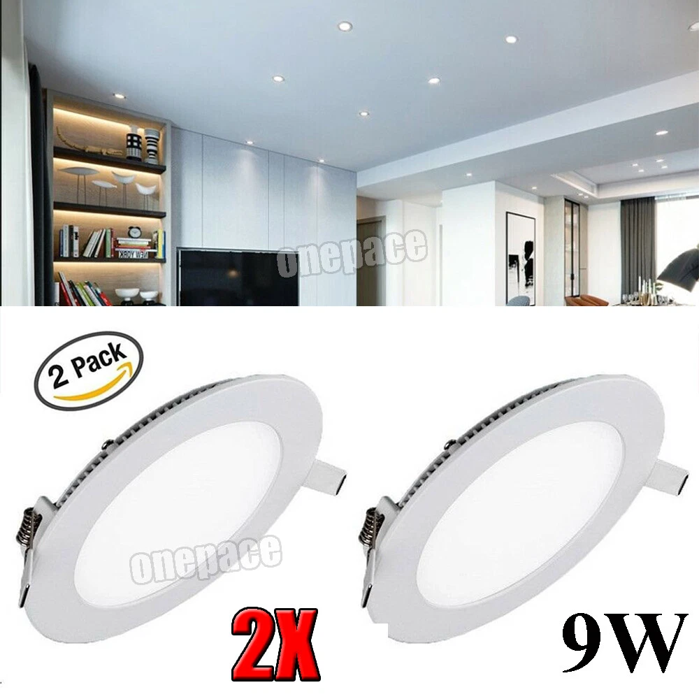 2 Pack 5Inch LED Ceiling Lights Ultra-Thin Recessed Retrofits Kit 6000K ...